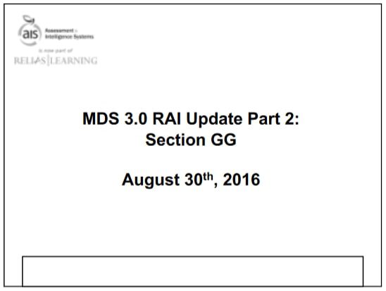 RAI Manual Update Part 2: Section GG